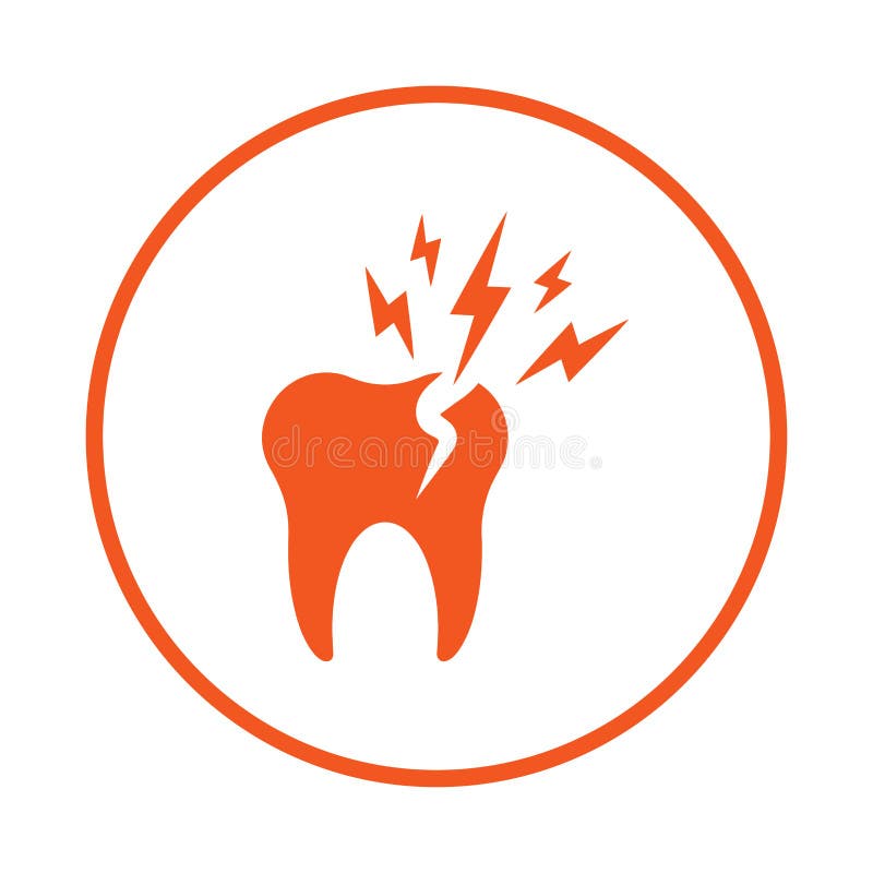 Sensitive, Teeth, Tooth Icon. Orange Vector Sketch Stock Illustration ...