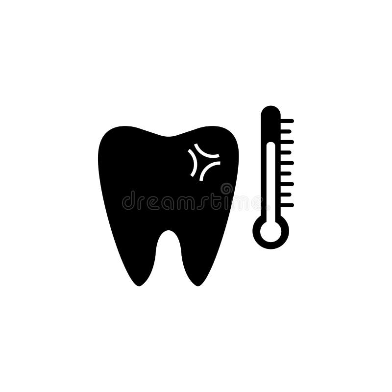 Sensitive tooth solid icon stock vector. Illustration of filled - 89545237