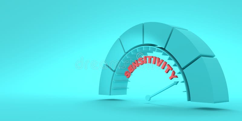 Sensitivity Measuring Device with Arrow and Scale. 3D Render Stock Illustration - Illustration ...