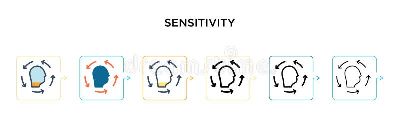 Sensitivity Vector Icon in 6 Different Modern Styles. Black, Two ...