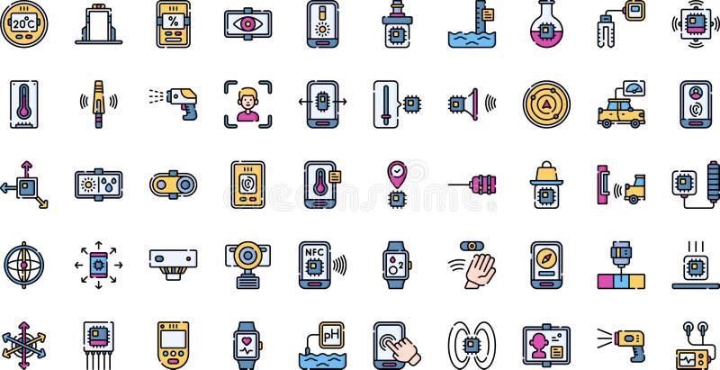 Sensitization of Things Icons High-Quality Vector Icons Collection with ...