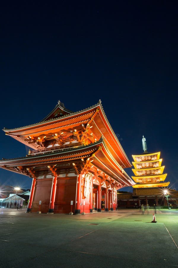 Sensoji-Tempel Tokyo stockfoto. Bild von japan, nacht - 40293978
