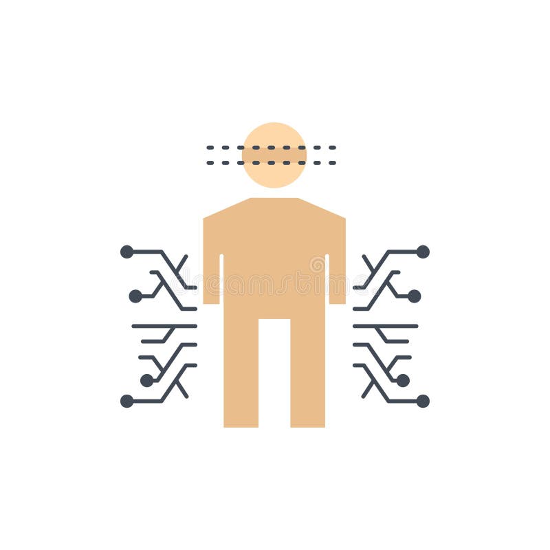 Sensor, Body, Data, Human, Science Flat Color Icon Vector Stock Vector ...