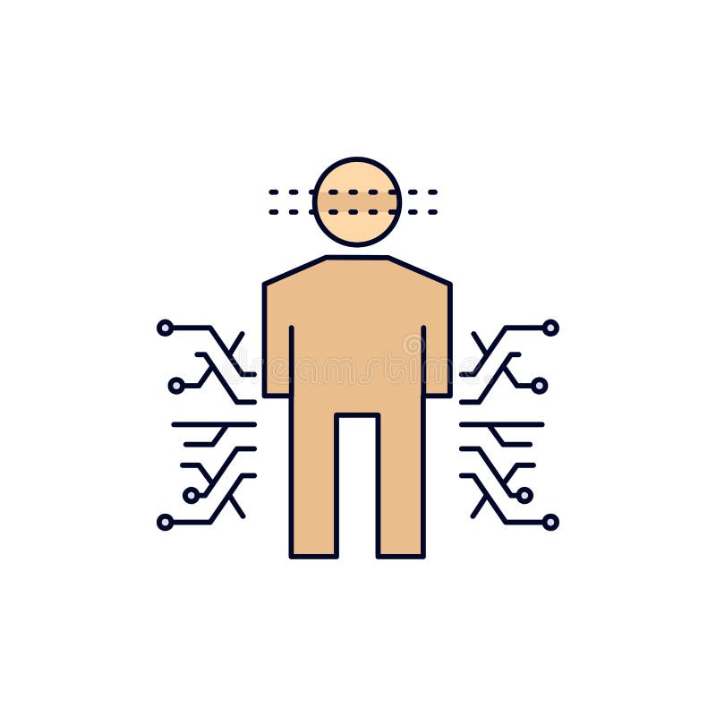 Sensor, Body, Data, Human, Science Flat Color Icon Vector Stock Vector ...