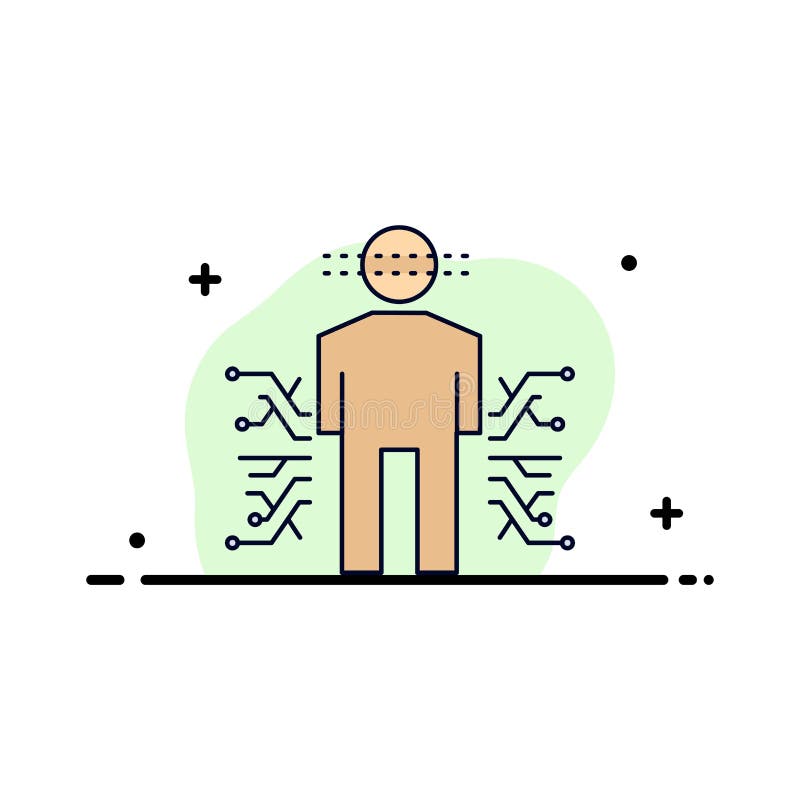 Sensor, Body, Data, Human, Science Flat Color Icon Vector Stock Vector ...