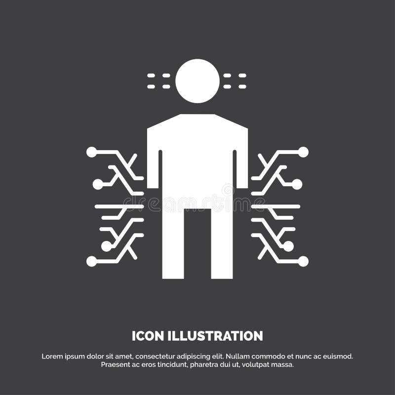 Sensor, Body, Data, Human, Science Icon. Glyph Vector Symbol for UI and ...