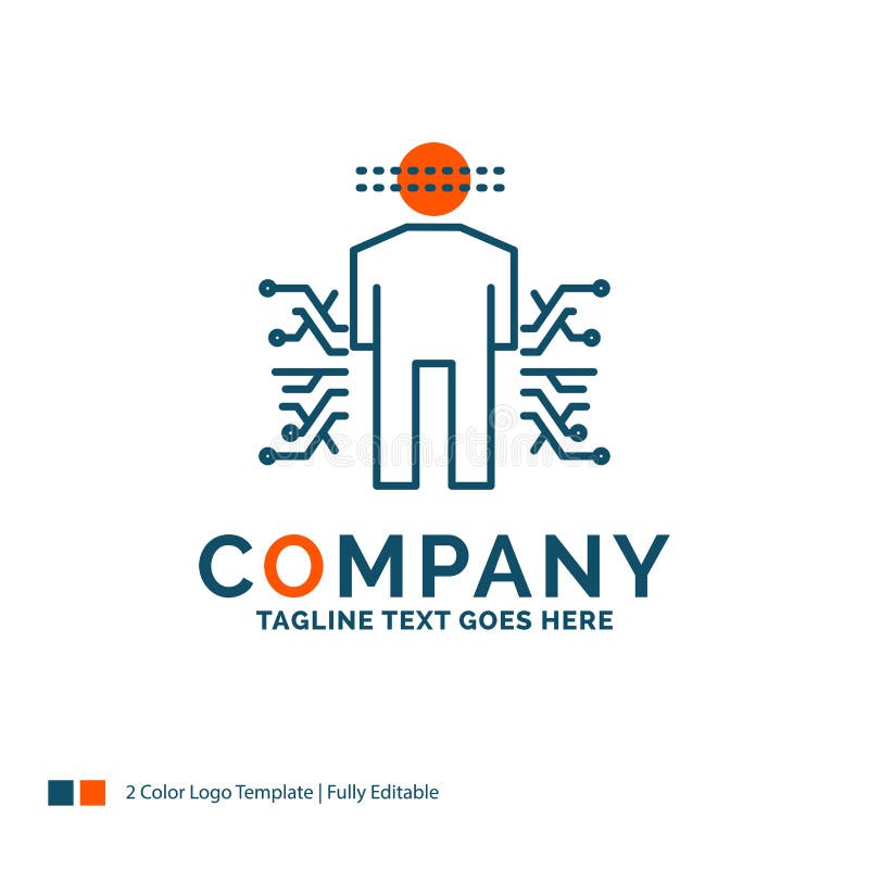 Sensor, Body, Data, Human, Science Logo Design. Blue and Orange Stock ...