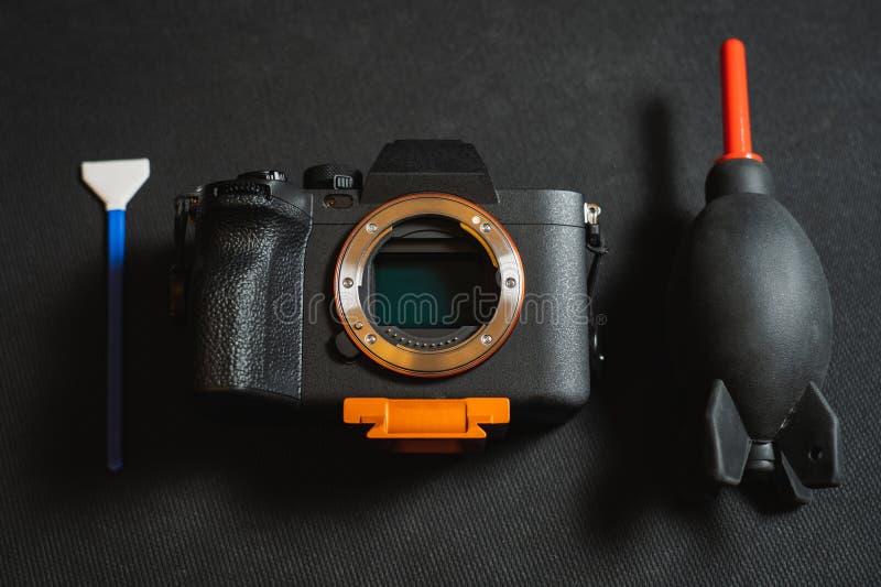 Sensor Cleaning on a Mirrorless Camera, Close Up Photo Stock Image ...