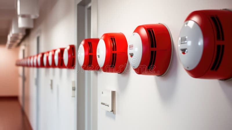 Sensor fire detector stock illustration. Illustration of smoke - 373985474