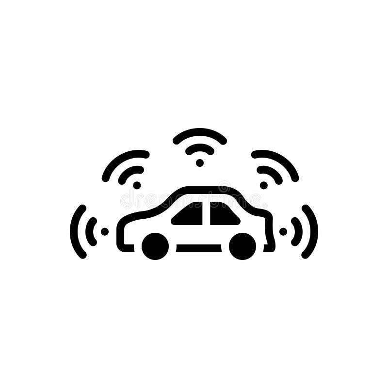 Black Solid Icon for Sensor, Car and Electronic Stock Illustration ...