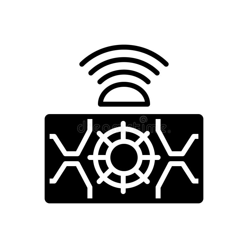 Black Solid Icon for Sensor, Technology and Autonomous Stock Vector ...