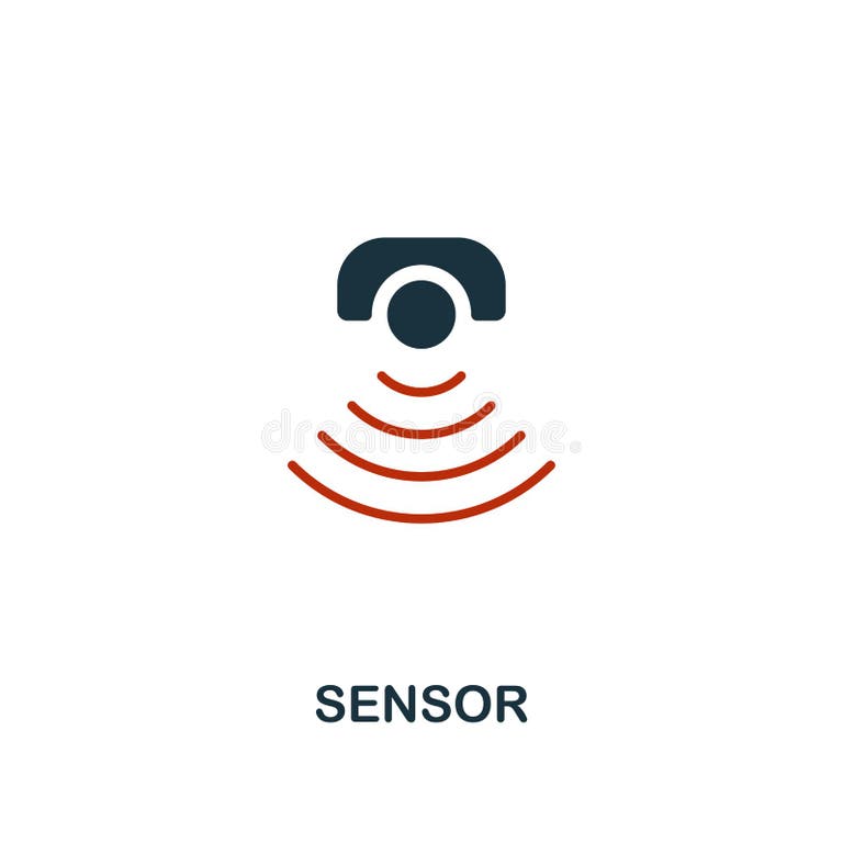 Sensor Icon in Two Color Design. Red and Black Style Elements from ...