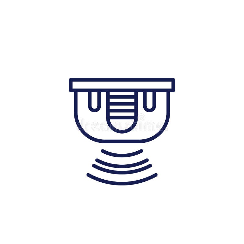 Sensor Icon on White, Line Design, Vector Stock Vector - Illustration ...