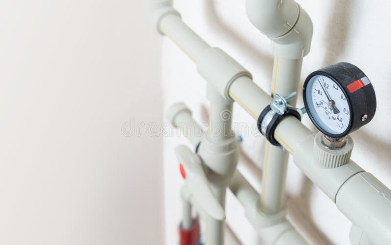 Water Pressure Sensor in Pipes Stock Photo - Image of pressure, sensor ...