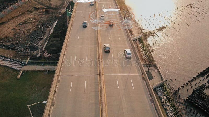 Self Driving Autopilot Autonomous Cars 4K Stock Video - Video of ...