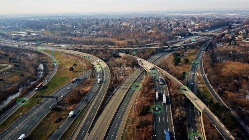 Self Driving Autopilot Autonomous Cars 4K Stock Video - Video of ...