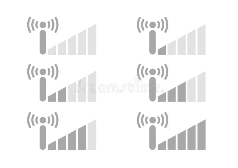 Sensor and Waves Signal Icon Vector on White Background Stock Vector ...