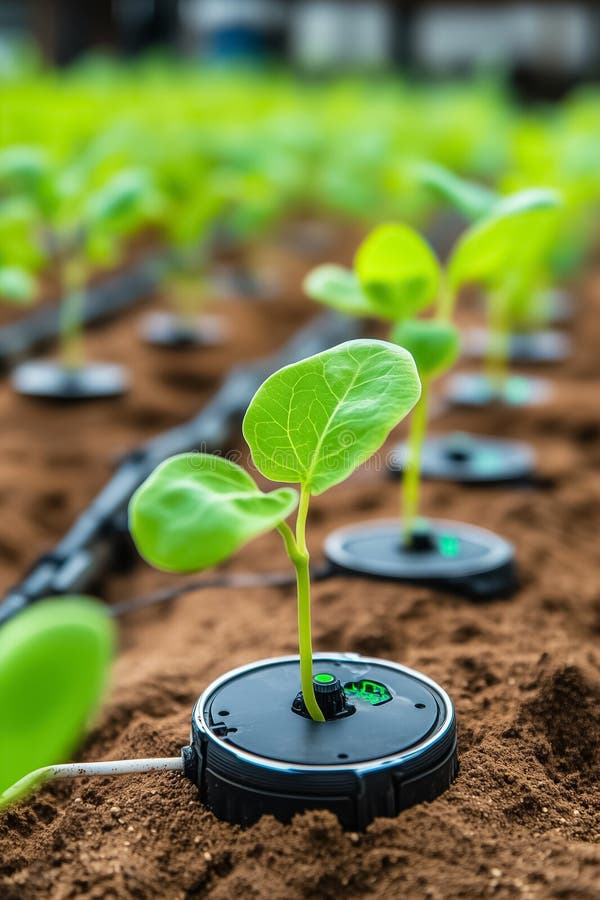 Sensors are Embedded in Rich Soil, Connecting To a Central Hub and ...