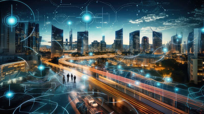 Sensors smart data stock illustration. Illustration of generated ...