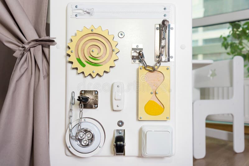 Sensory Activity Board with Locks, Switches, Components Designed To ...