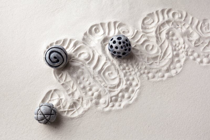 Sensory Sand Game. Modern Zen Garden Concept Stock Image - Image of ...