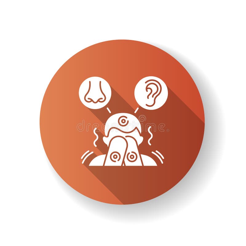 Sensory Sensitivity Red Flat Design Long Shadow Glyph Icon Stock Vector ...