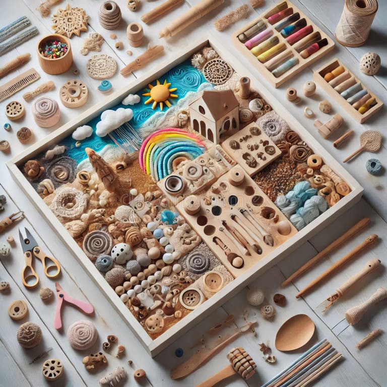 Sensory Table with Tools a Sensory Table Filled with Various Te Stock ...