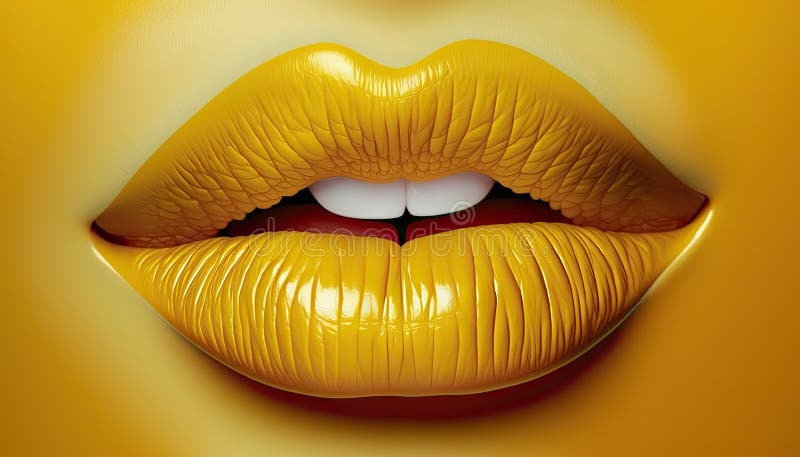 Sensual Close-up of Female Lips with Colored Light. Generative AI Stock ...