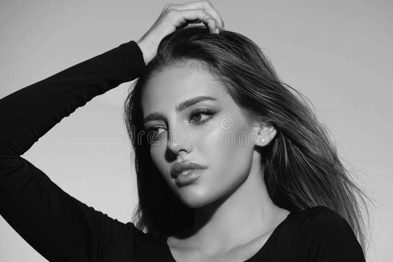 Sensual Fashion Woman Face Close Up Beauty Portrait Of Young Woman