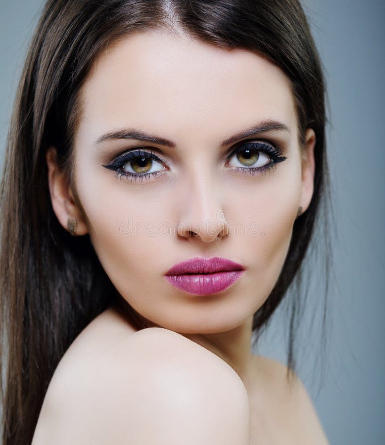 Sensual Glamour Portrait Of Beautiful Woman Model Lady With Fresh Daily