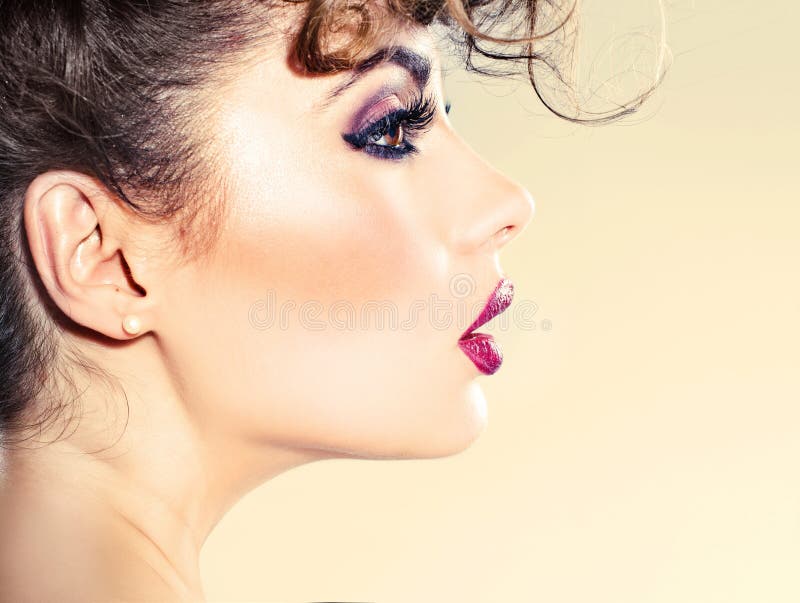 Sensual Lady with Marvelous Profile Stock Photo - Image of hair ...
