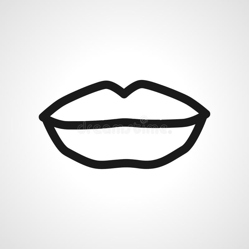 Sensual Lips Icon. Lips Line Icon Stock Vector - Illustration of ...