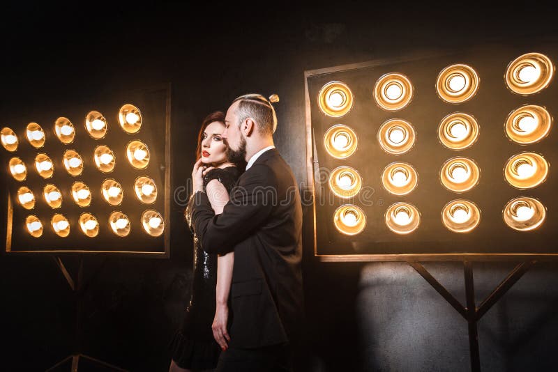 Sensual Look at Camera. Back Side. Romantic Perfect Couple Stock Image ...