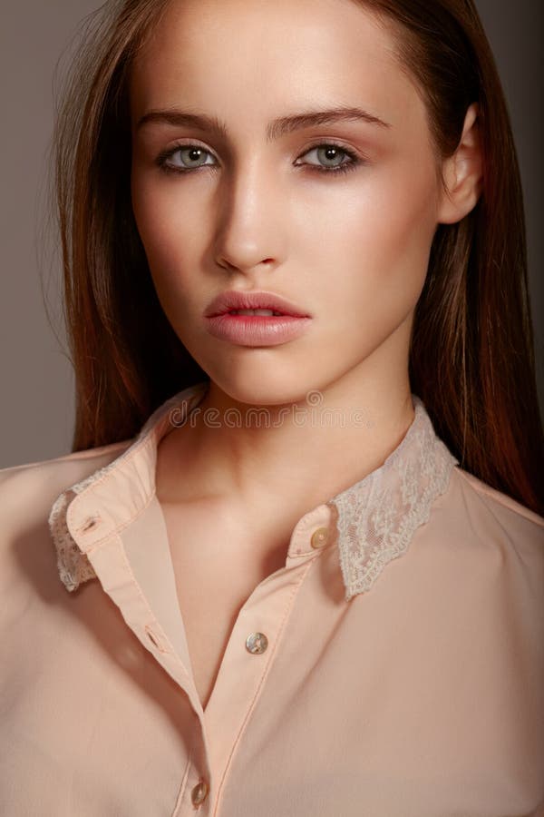 Sensual Model Close Up Portrait Stock Photo - Image of natural, face ...