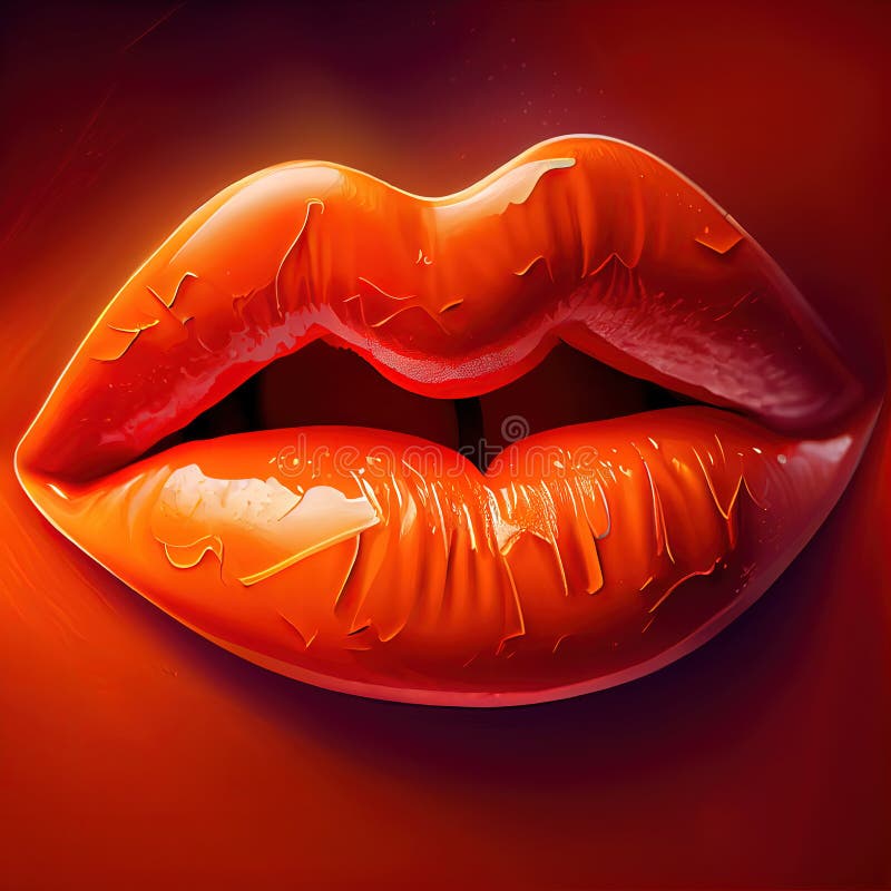 Red lips, AI generated stock photo. Image of beautiful - 279863182