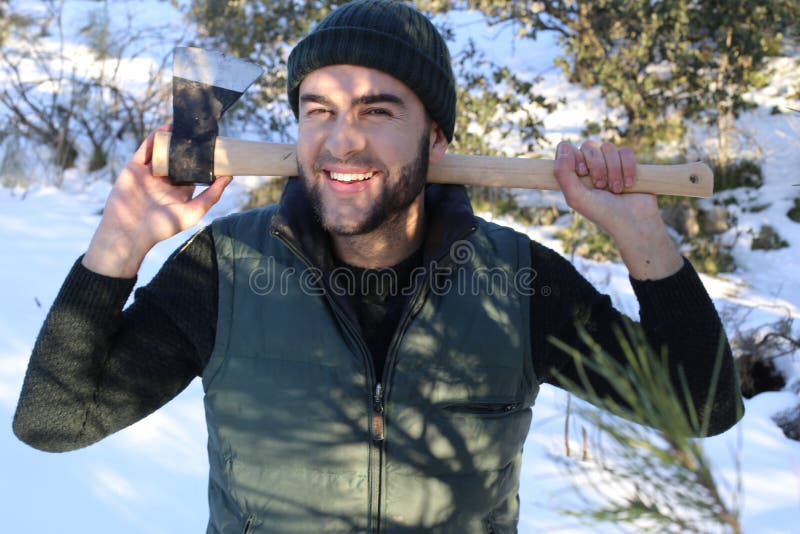 Sensual Strong Man Holding an Axe Stock Photo - Image of jock, hatchet ...