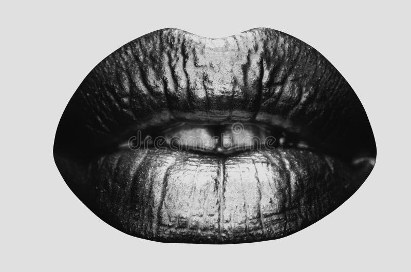 Art Red Lips Womans Open Mouth Licking Tongue Sticking Out Sensual