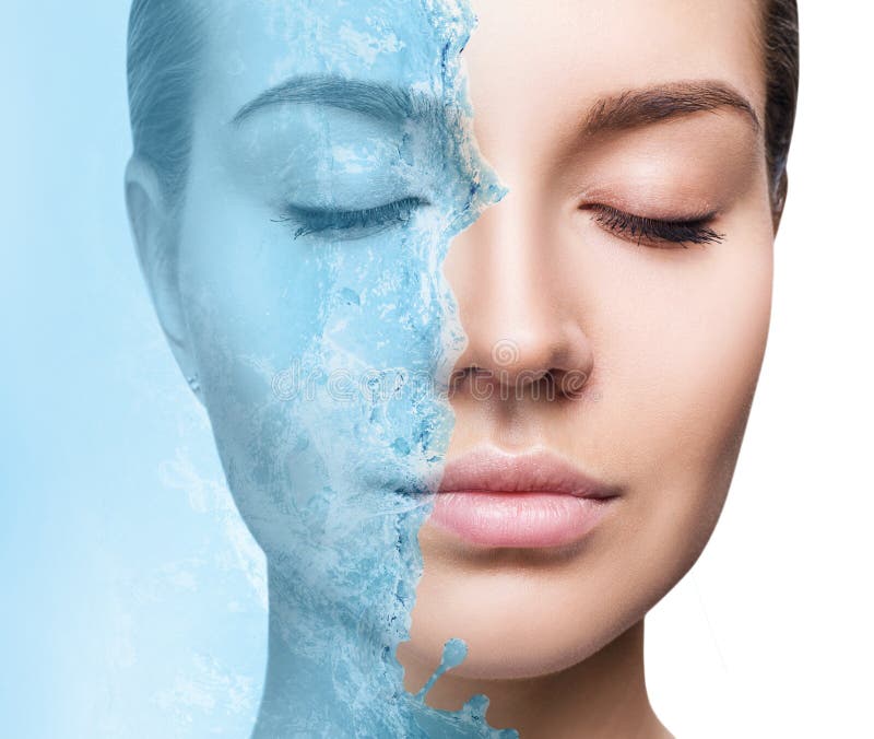 Sensual Woman Under Water Splash With Fresh Skin Stock Image Image