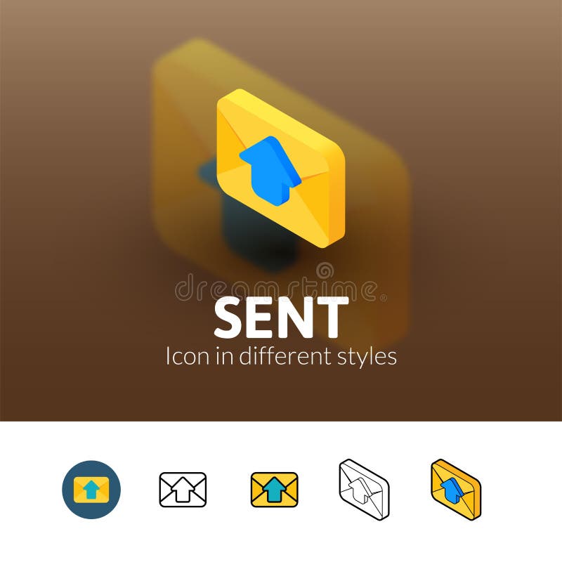 Sent Icon in Different Style Stock Vector - Illustration of isometric ...
