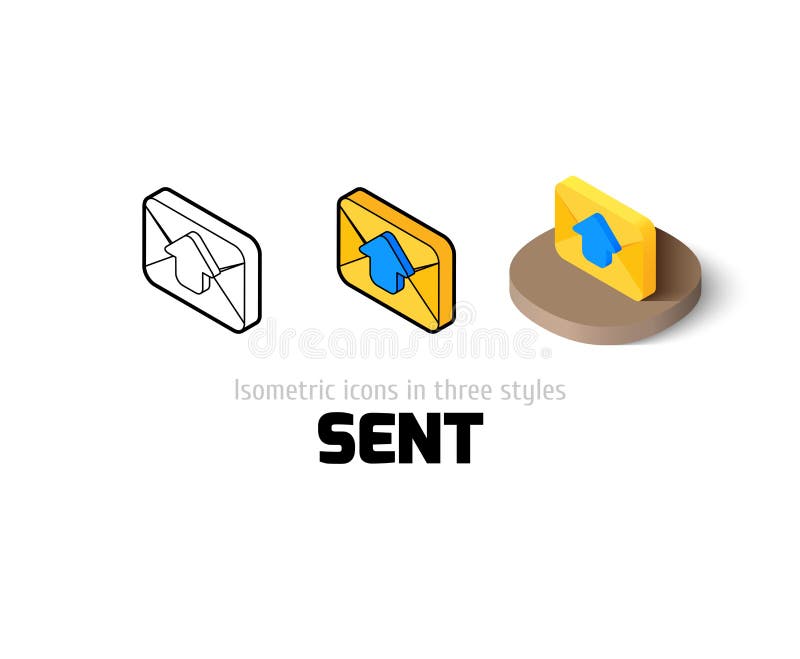 Sent Icon in Different Style Stock Vector - Illustration of digital ...