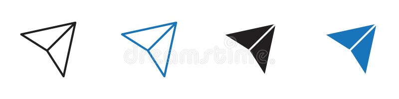 Sent Icon Vector Set Outline Stock Illustration - Illustration of ...