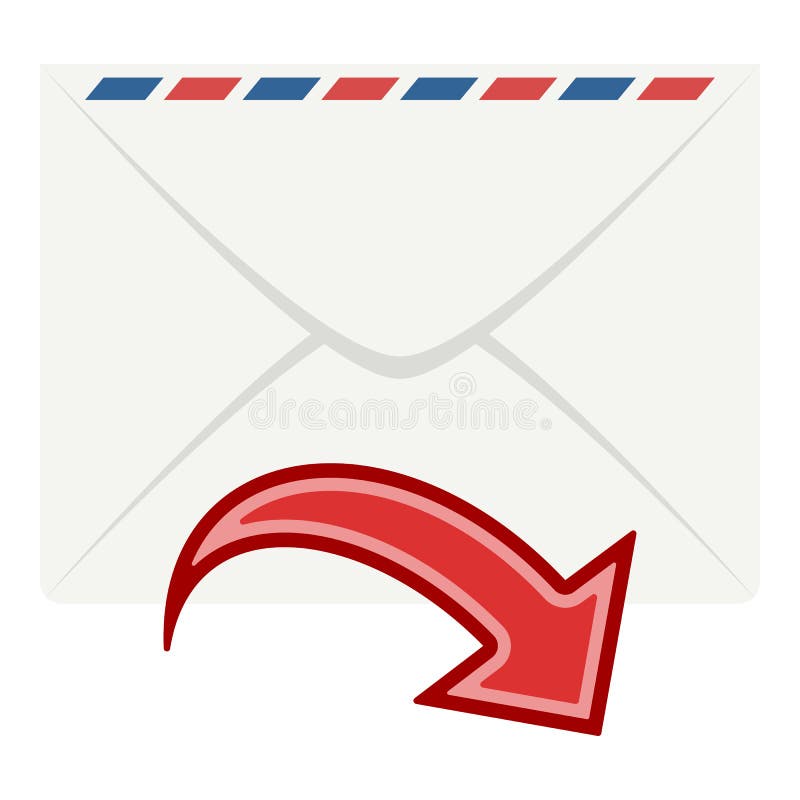 Sent Mail Email Flat Icon Isolated on White Stock Vector - Illustration ...