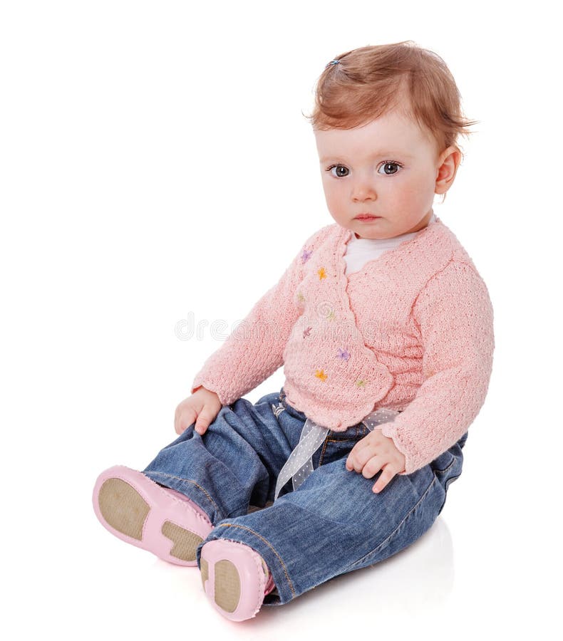 Sentada linda del bebé foto de archivo. Imagen de mirando - 10268406