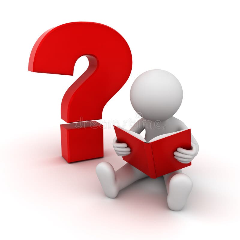 Sentada Y Lectura Del Hombre 3d Un Libro Con El Signo De Interrogación ... Sentada Y Lectura Del Hombre 3d Un Libro Con El Signo De Interrogación ...