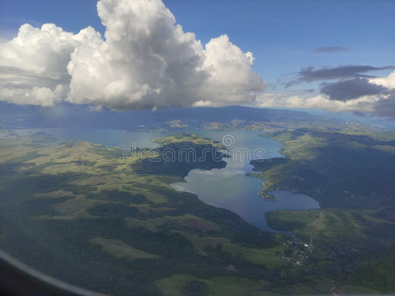 Sentani lake view stock image. Image of coast, flight - 204039067