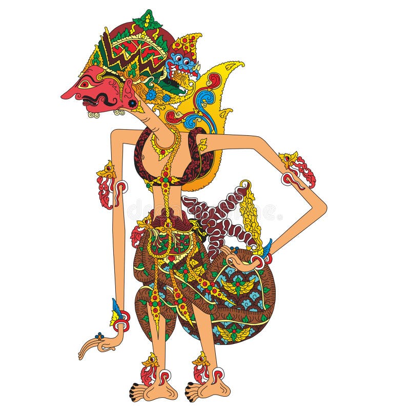 Wayang Puppet Shadow - Sentanu Stock Illustration - Illustration of ...