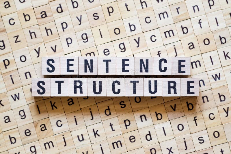 Sentence Word Written on Wood Block. Sentence Text on Table, Concept ...