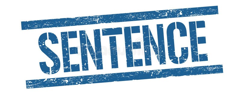 SENTENCE Text on Blue Vintage Lines Stamp Stock Illustration ...