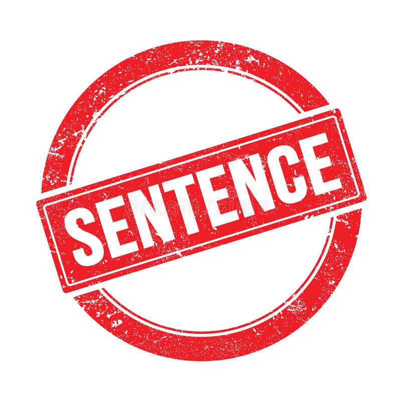 SENTENCE Text on Red Grungy Round Stamp Stock Illustration ...