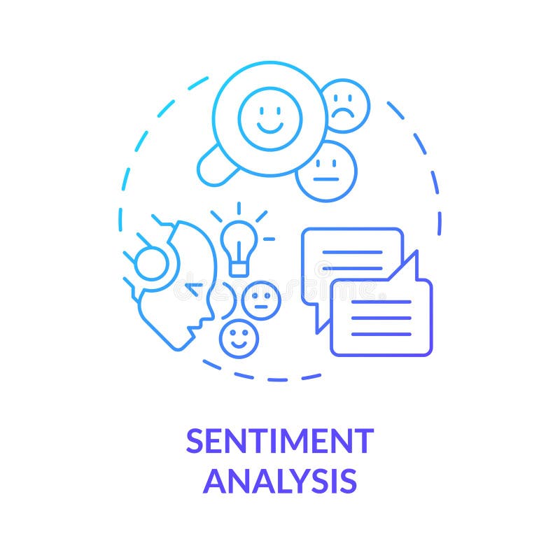 Sentiment Analysis Blue Gradient Concept Icon Stock Vector ...